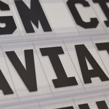 Letter tracking for changeable letters, menu boards & fixture boards