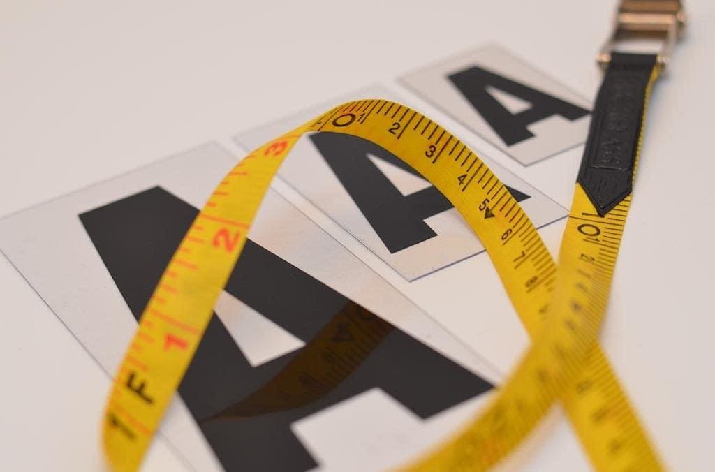 tape measure against plastic letter sizes - READERBOARDS