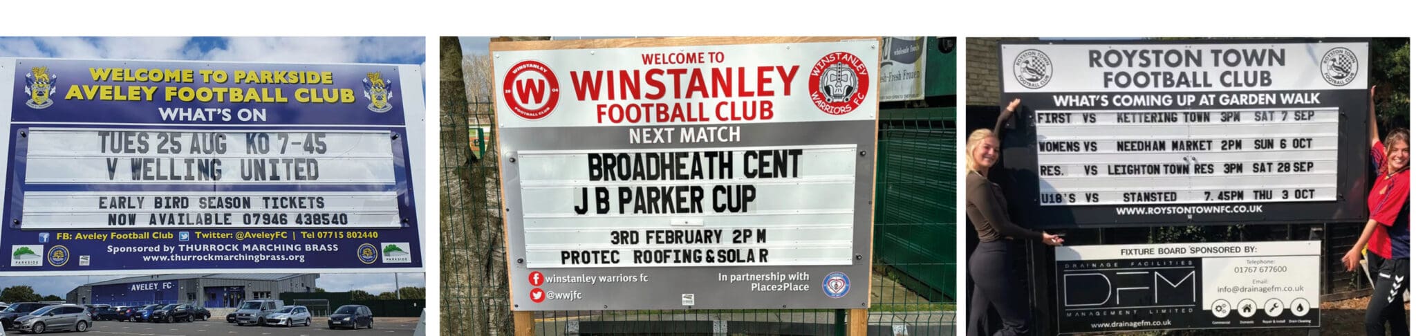 Changeable Fixture Boards for Football Rugby & Cricket Clubs
